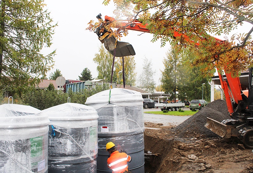 Installing the Molok deep waste collection system